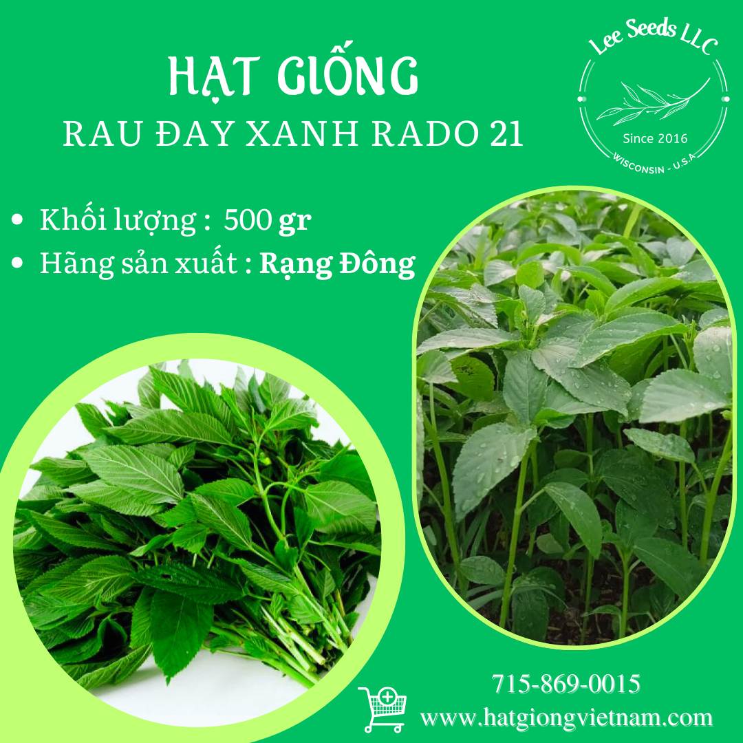 Rau Đay Xanh RADO 21 500gr — Lee's Garden - Hạt giống rau củ Việt Nam.